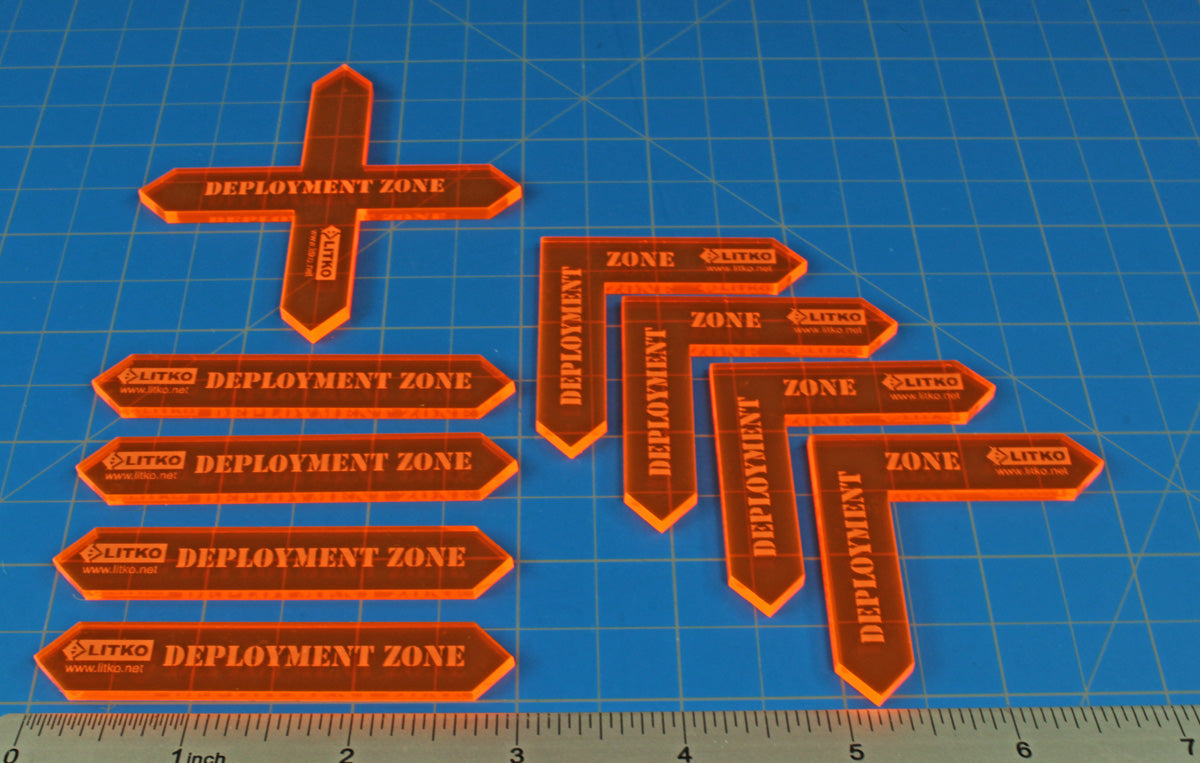 Deployment Zone Template Set Fluorescent Orange 9
