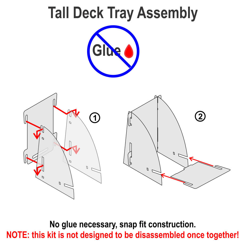 Mini-Sized Card Deck Tray Tall 150-200 Cards