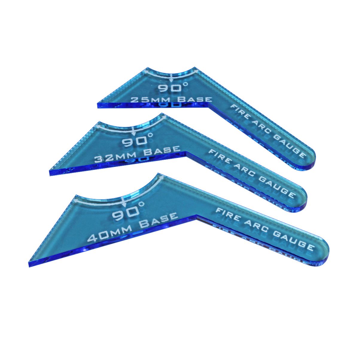 90 Fire Arc Gauge Set Fluorescent Blue 3