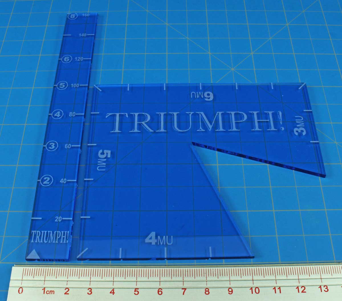 Ruler and Notch Gauge Set TRIUMPH Fluorescent Blue 2
