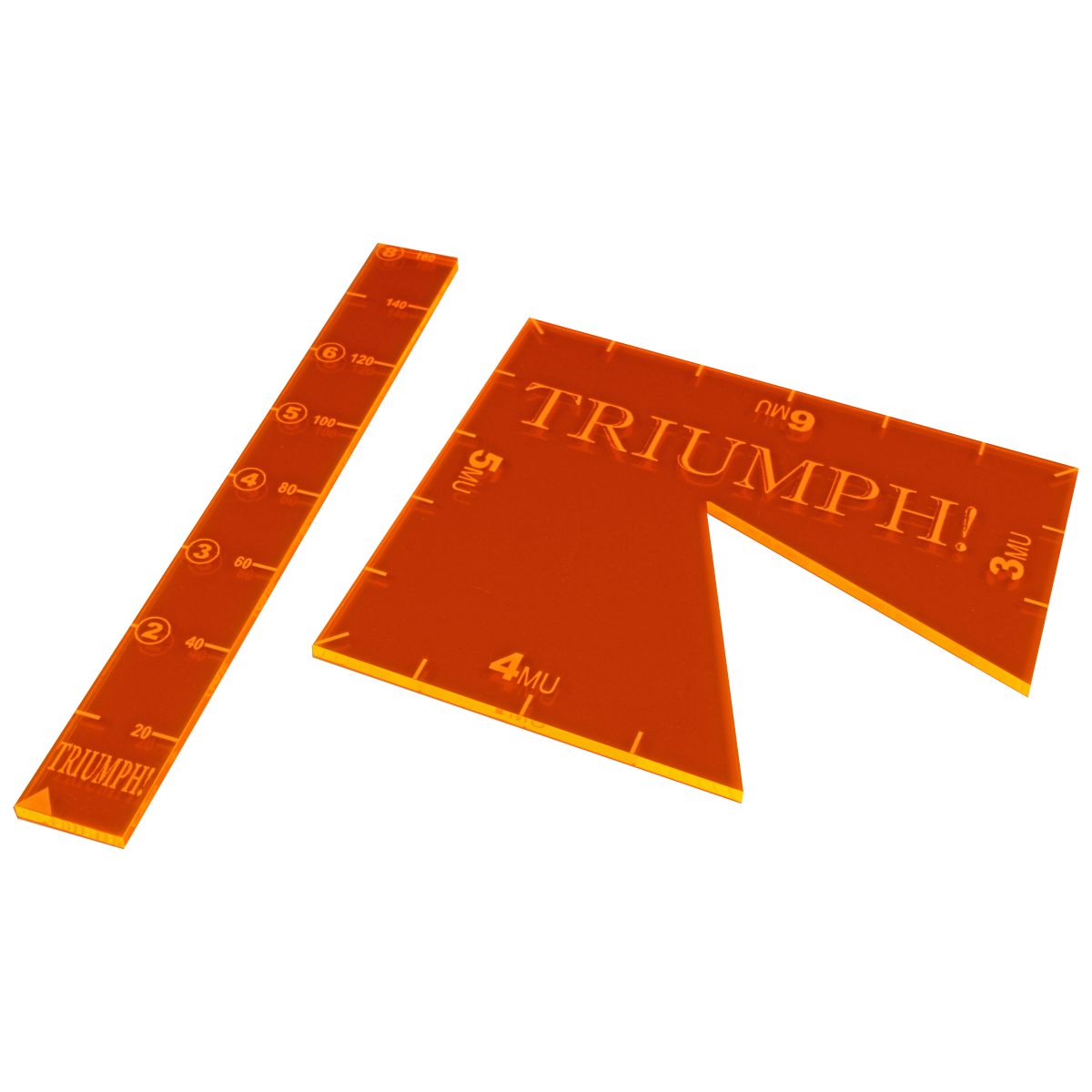 Ruler and Notch Gauge Set TRIUMPH Fluorescent Orange 2