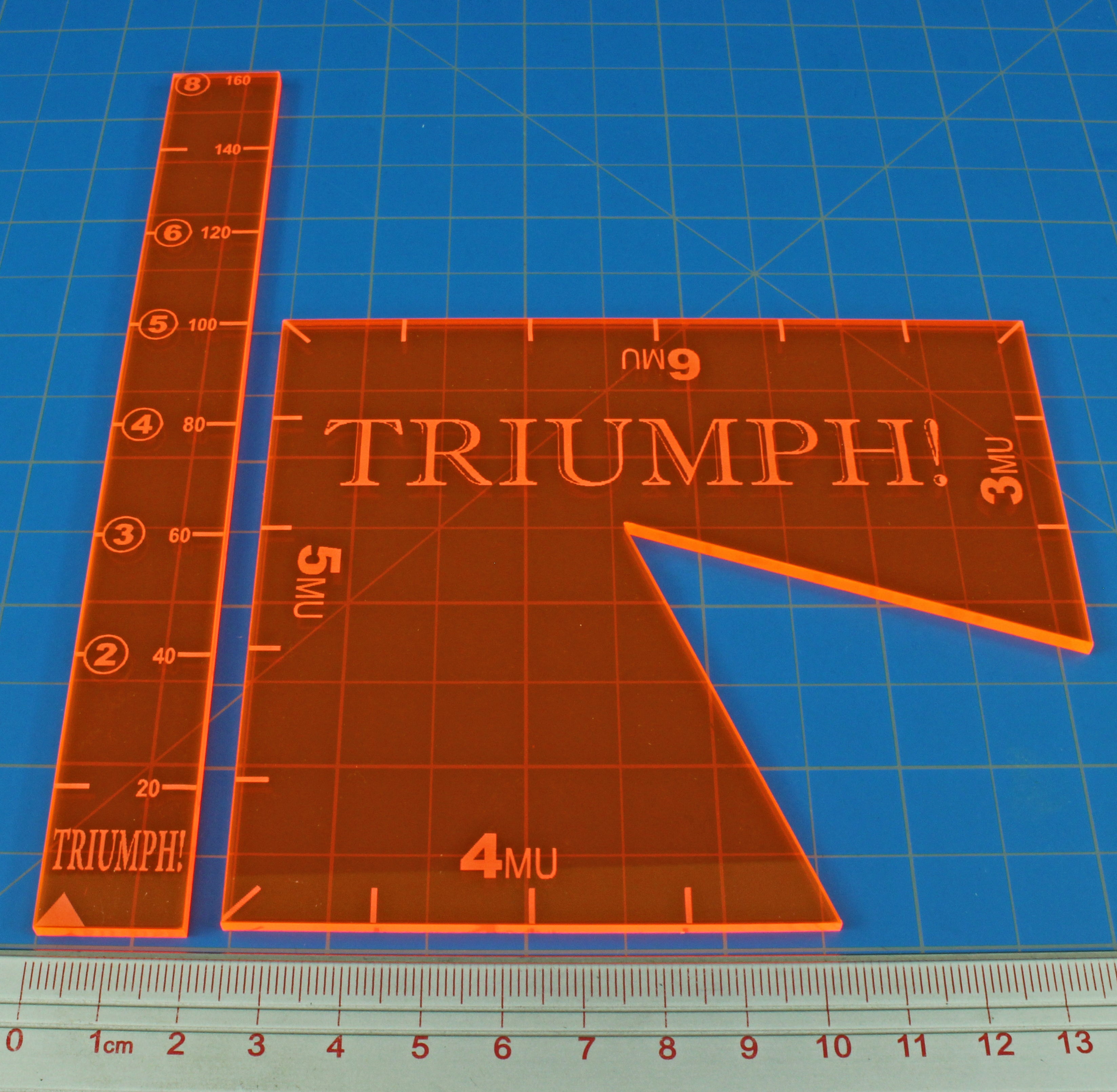 Ruler and Notch Gauge Set TRIUMPH Fluorescent Orange 2