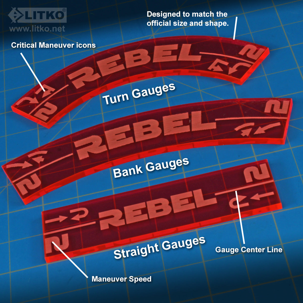 Space Fighter 2nd Ed Rebel Maneuver Gauge Set Fluorescent Pink 11