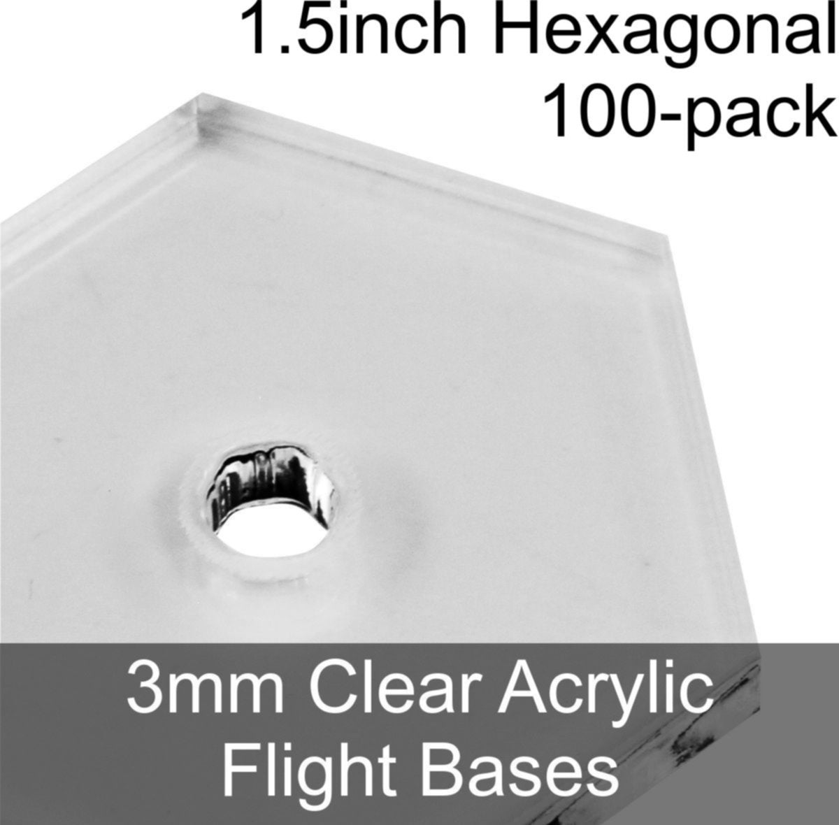 Flight Bases Hexagonal 15inch 3mm Clear 100