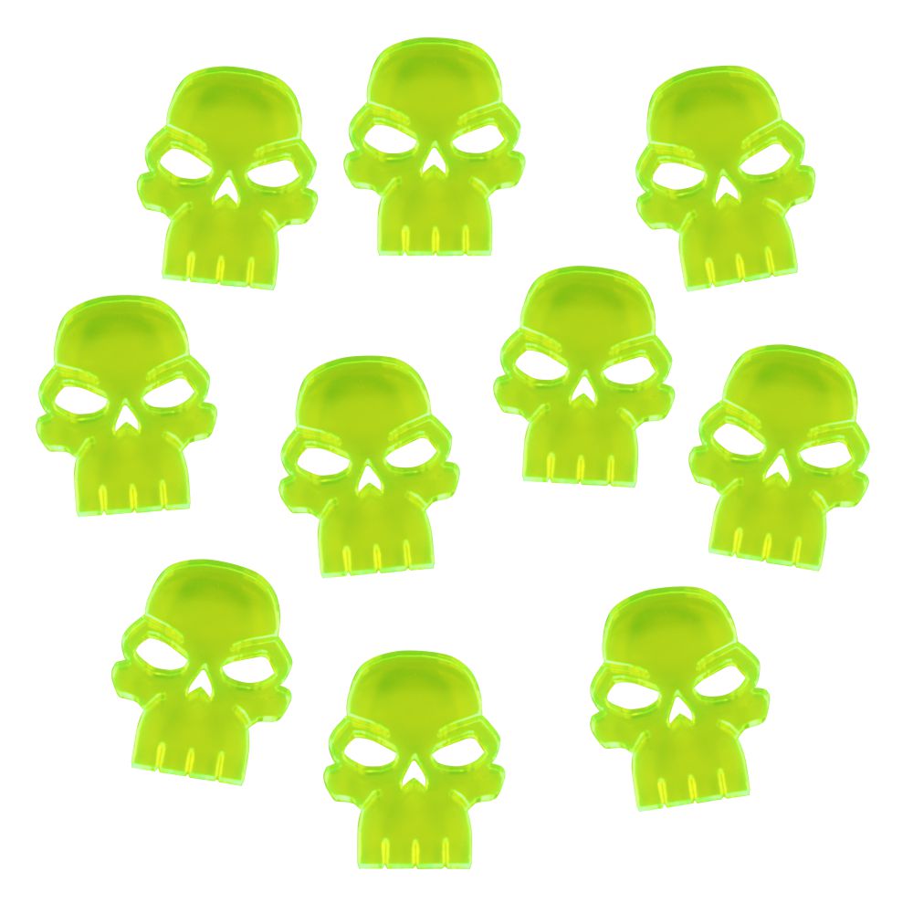 Skull Tokens Fluorescent Green 10