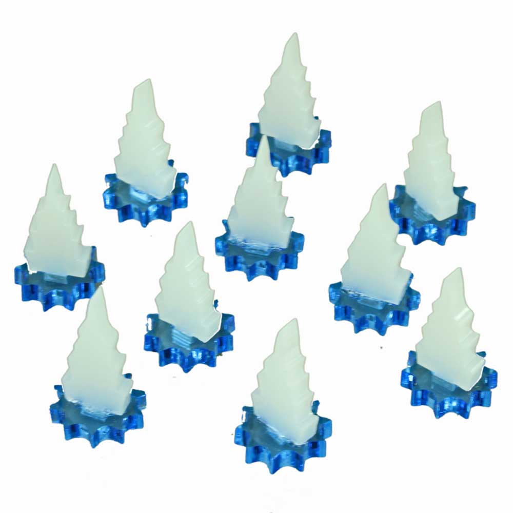 Splash Markers Mini Translucent White & Fluorescent Blue 10