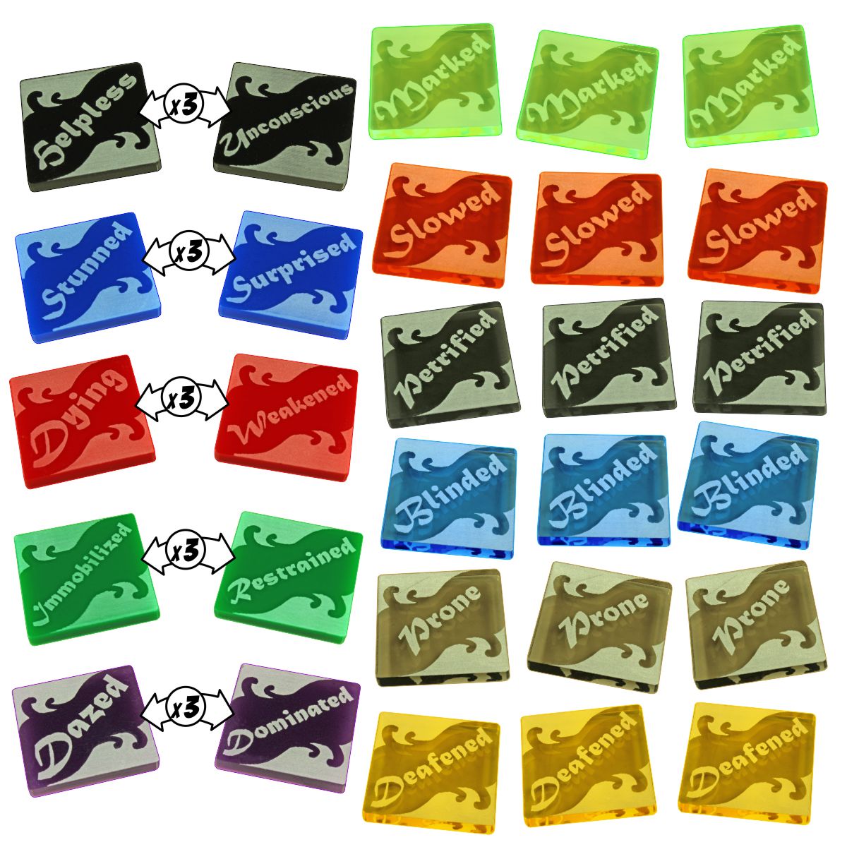4E Fantasy RPG Condition Game Master Token Set Multi-Color 33