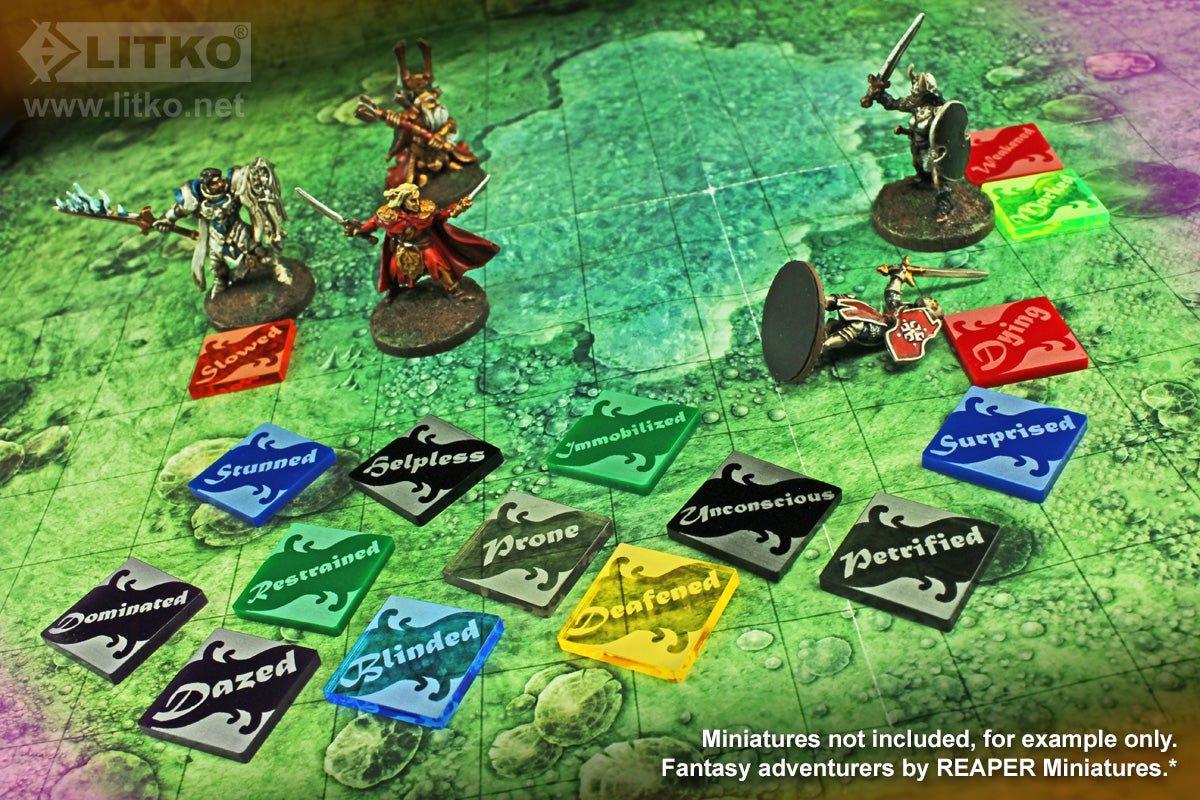 4E Fantasy RPG Condition Game Master Token Set Multi-Color 33