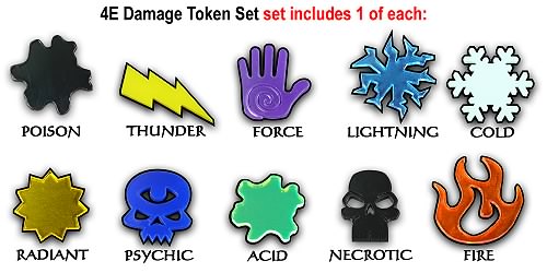 4E Damage Token Set Multi-Color 10
