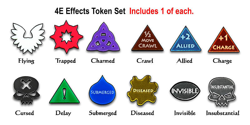 4E Effects Token Set Multi-Color 12