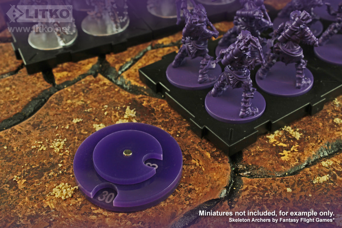 Circle Combat Dials Numbered 0-100 Purple