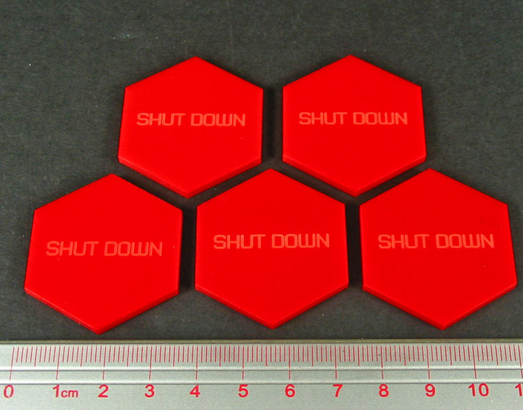 Mecha Combat Shut Down Tokens Red 5