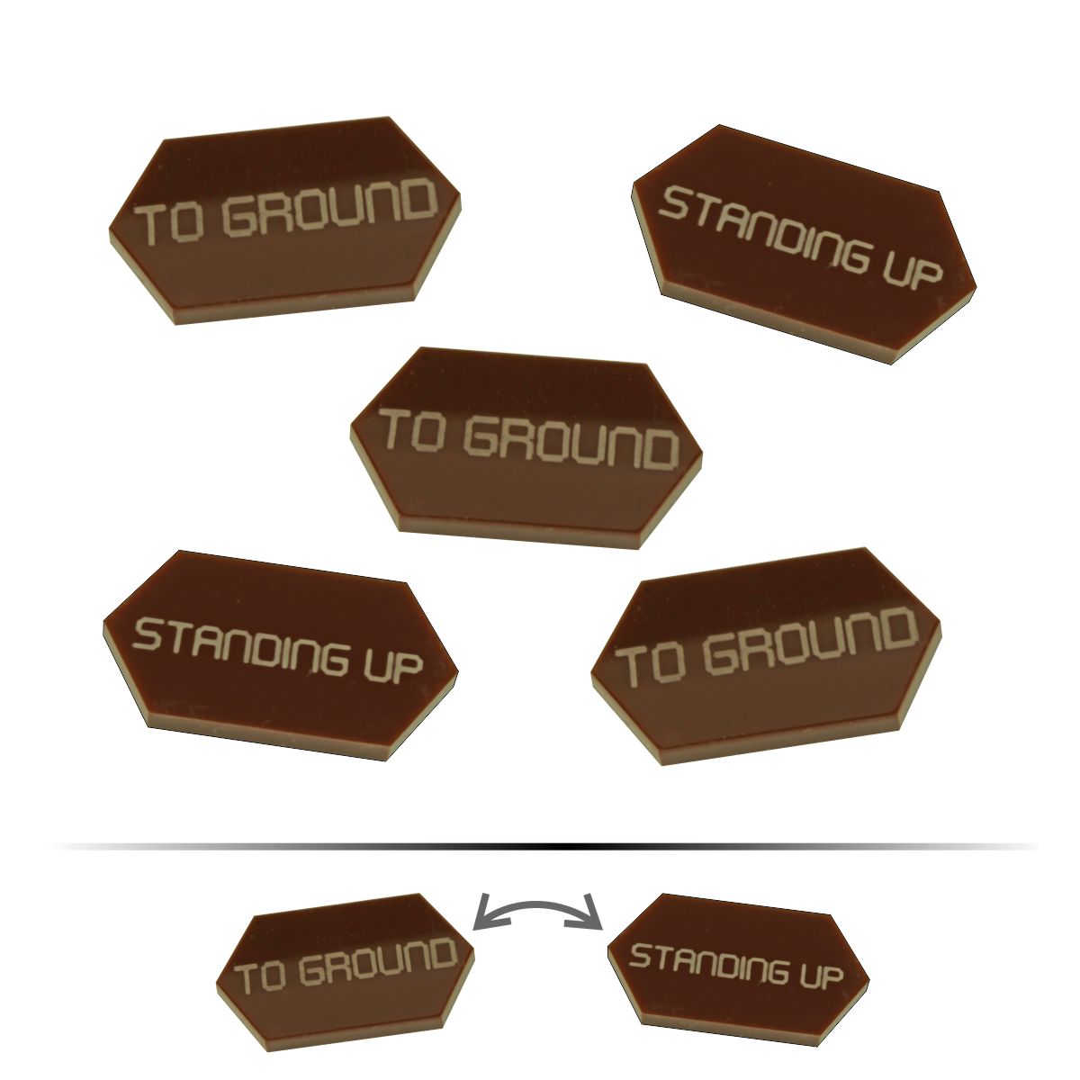 Mecha Combat Double-Sided Standing Up/To Ground Tokens 5