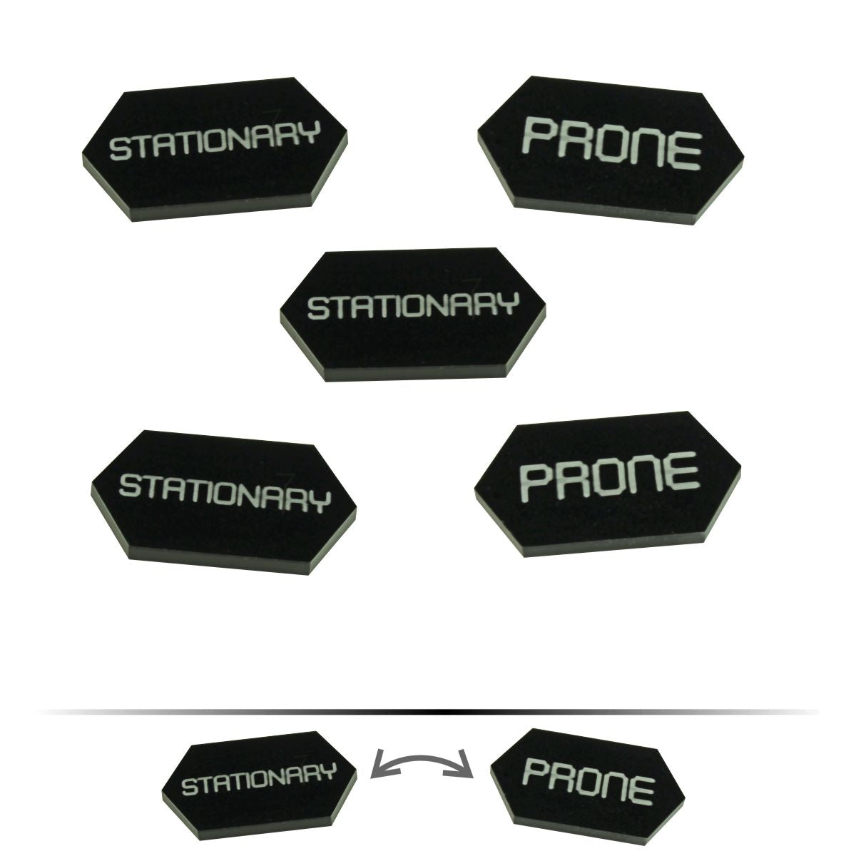 Mecha Combat Double-Sided Stationary/Prone Tokens Black 5