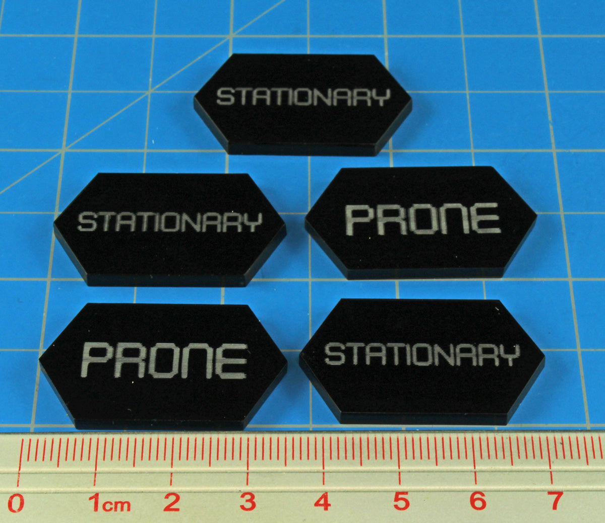 Mecha Combat Double-Sided Stationary/Prone Tokens Black 5