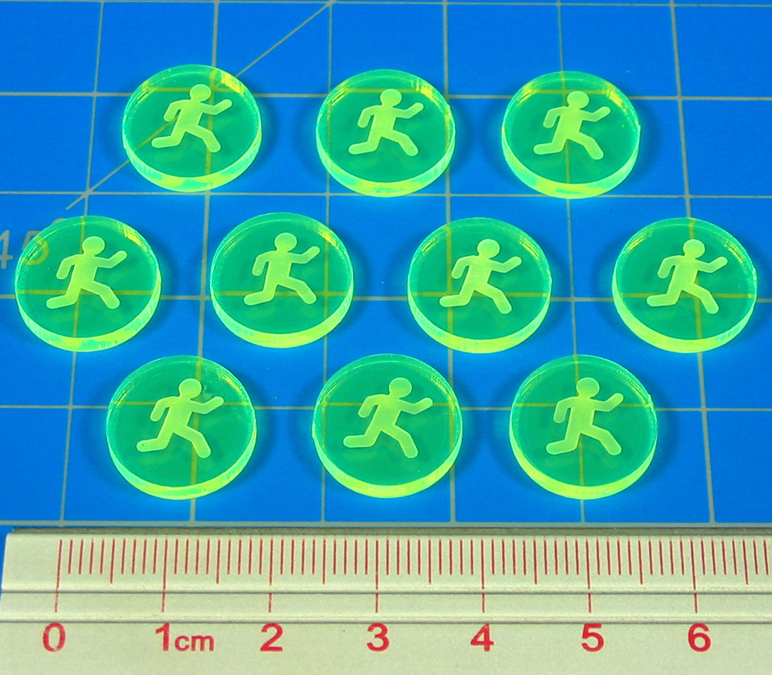Fire Fighting Game Action Tokens Fluorescent Green 10