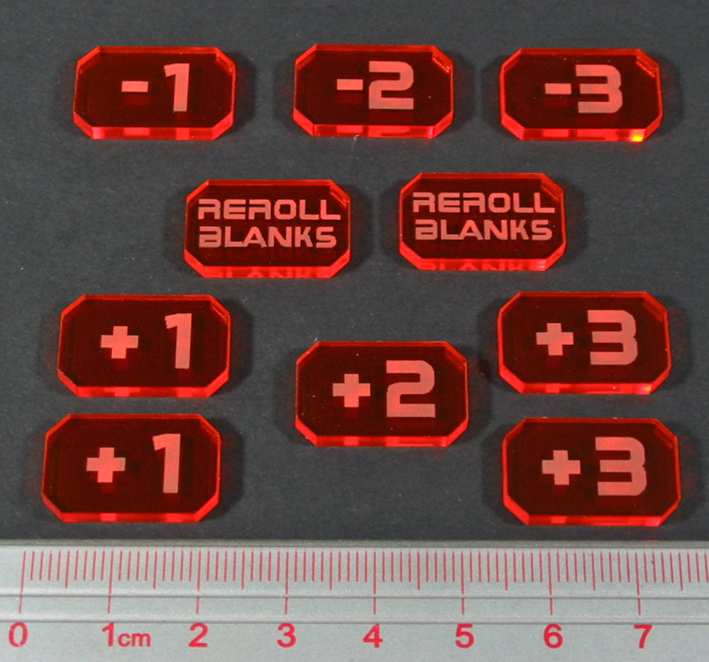 Space Wing Combat Modifier Token Set Fluorescent Amber 10
