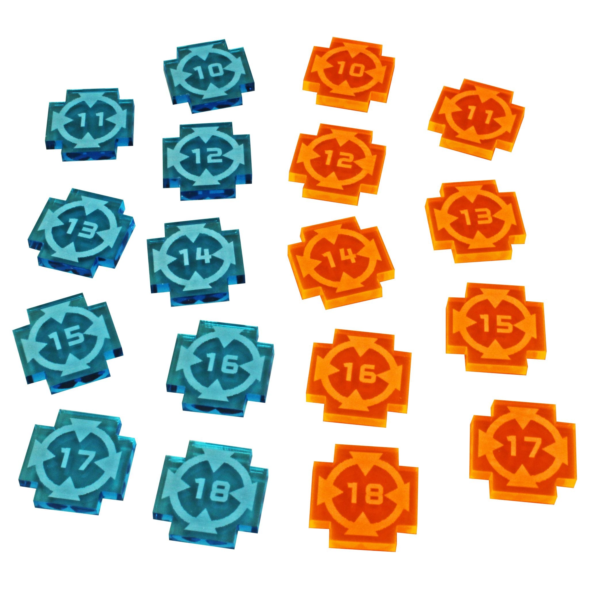 Space Fighter Target Lock Token Set 10-18 Fluorescent Blue & Orange 18