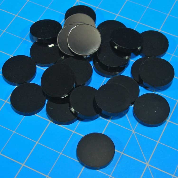 18mm Circular Game Tokens Black 25