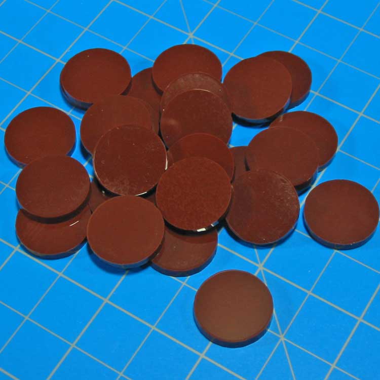 18mm Circular Game Tokens Brown 25
