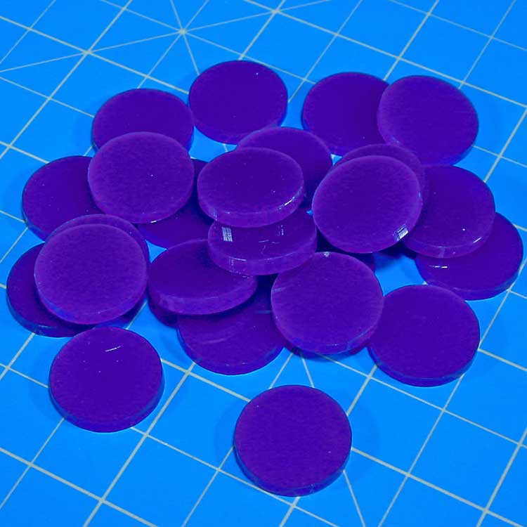 18mm Circular Game Tokens Purple 25