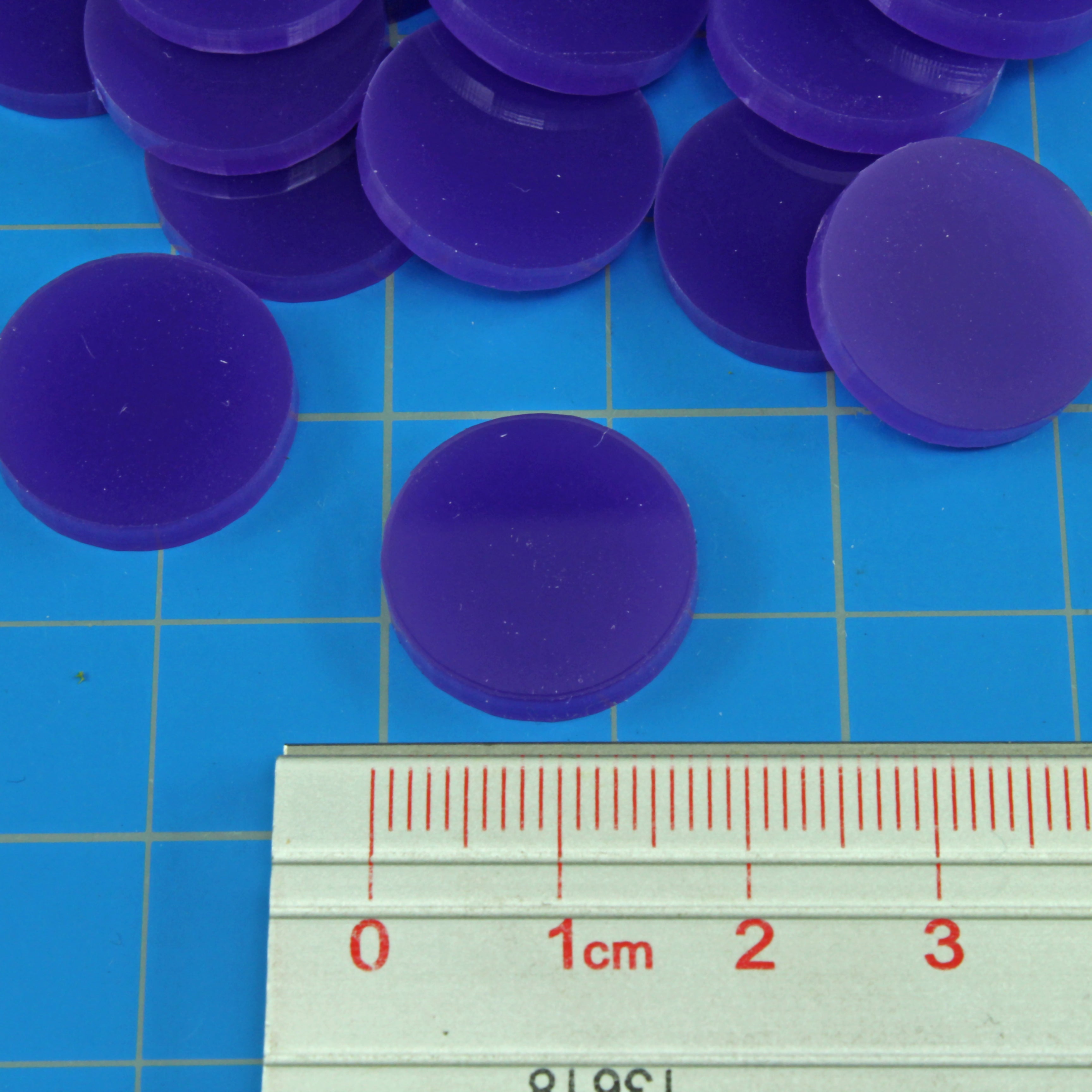 18mm Circular Game Tokens Purple 25