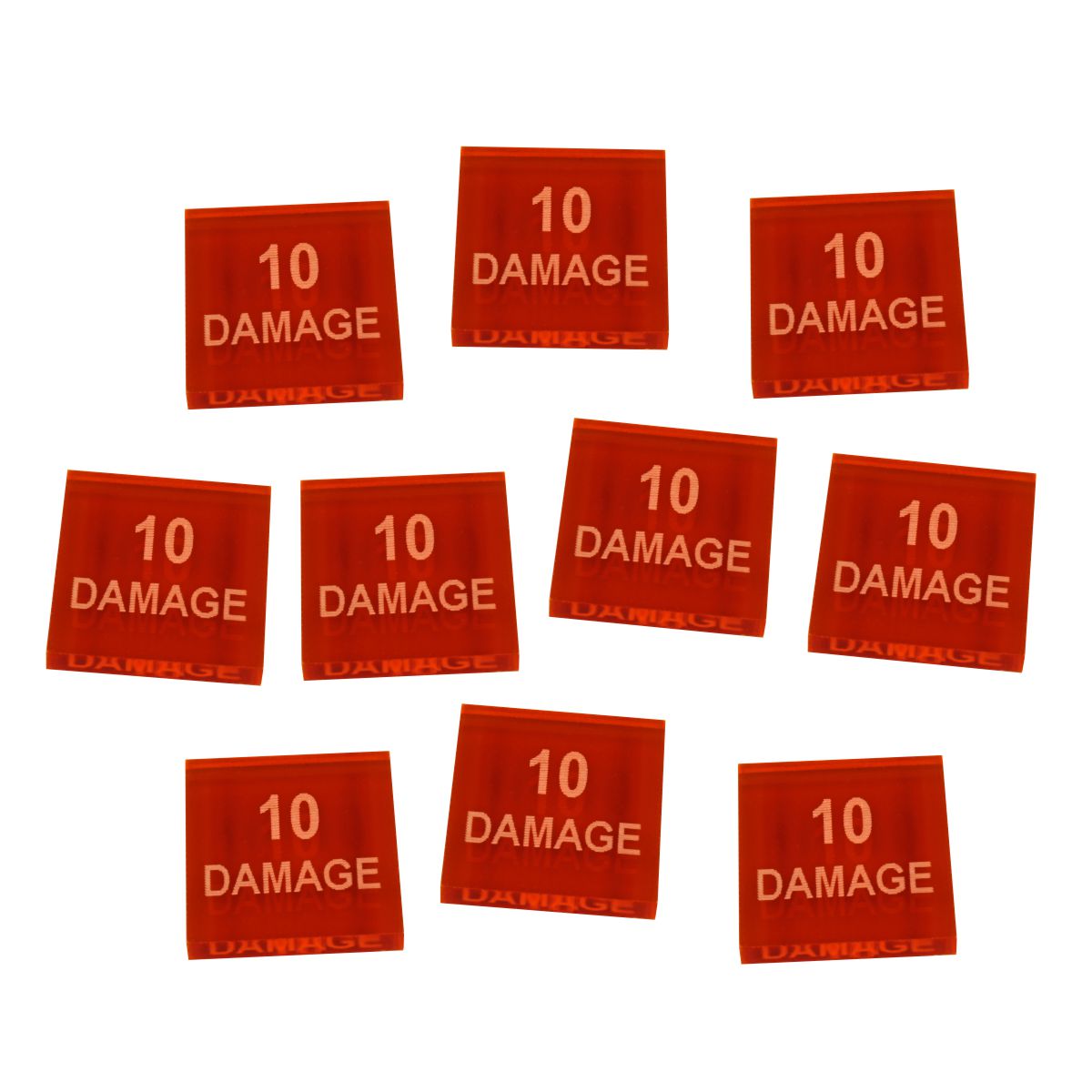 10-Damage Tokens Fluorescent Amber 10