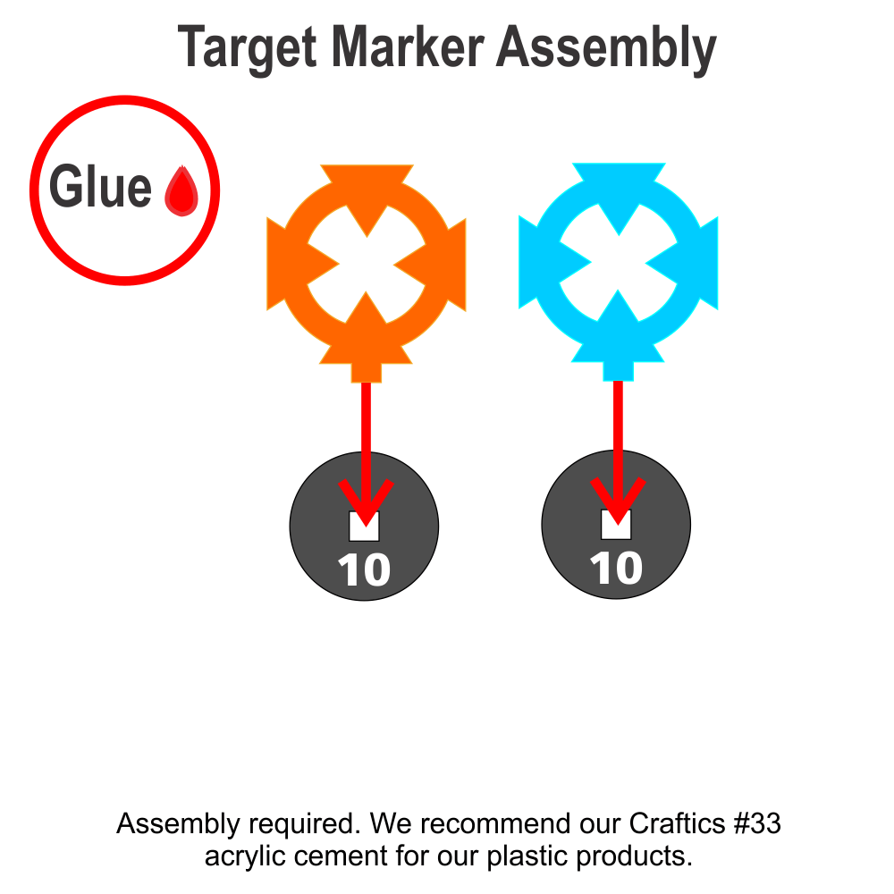 Space Fighter Target Marker Expansion Set 10-18 Fluorescent Blue and ...