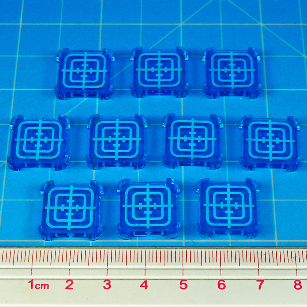 SW Armada Objective Tokens Fluorescent Blue 10