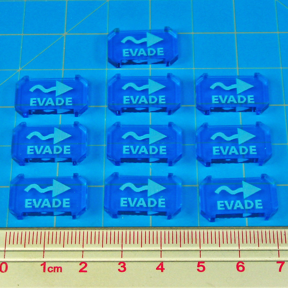 SW Armada Evade Defense Tokens Fluorescent Blue 10