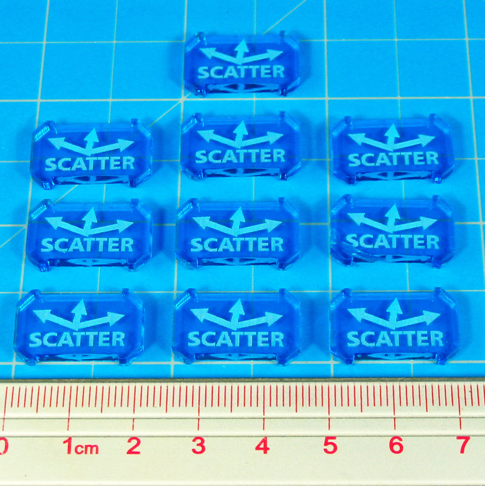 SW Armada Scatter Defense Tokens Fluorescent Blue 10