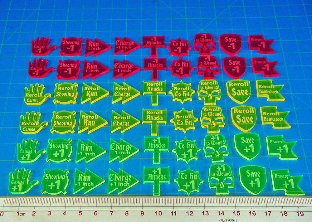 Buffs & Debuffs Token Set AoS 1st & 2nd Ed Multi-Color 54