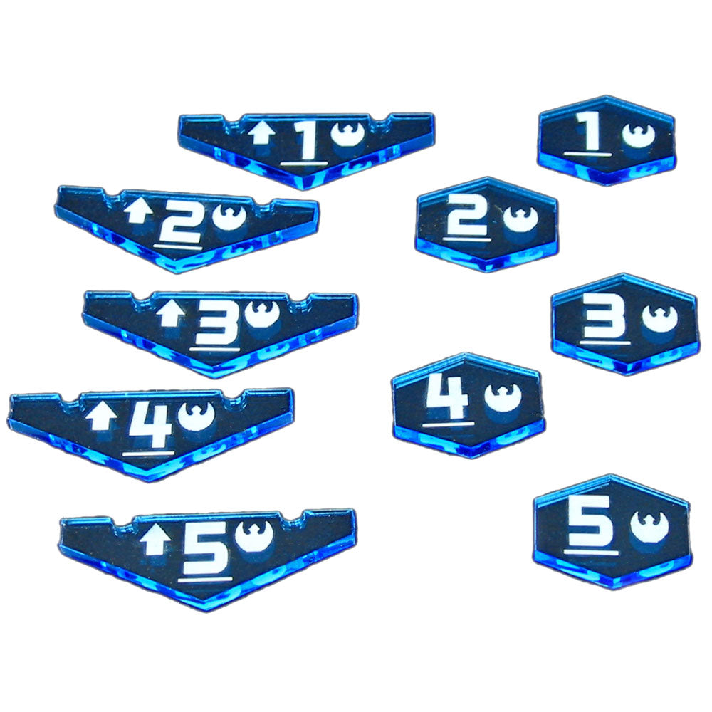 Space Fighter Resistance Place Holder Token Set 1-5 Fluorescent Blue 10