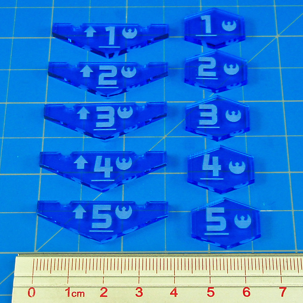 Space Fighter Resistance Place Holder Token Set 1-5 Fluorescent Blue 10