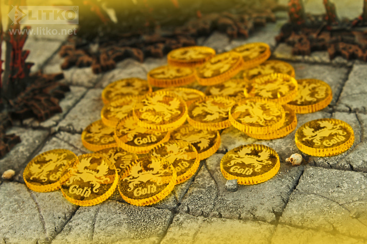 Thrones LCG Gold Coin Tokens Transparent Yellow 26