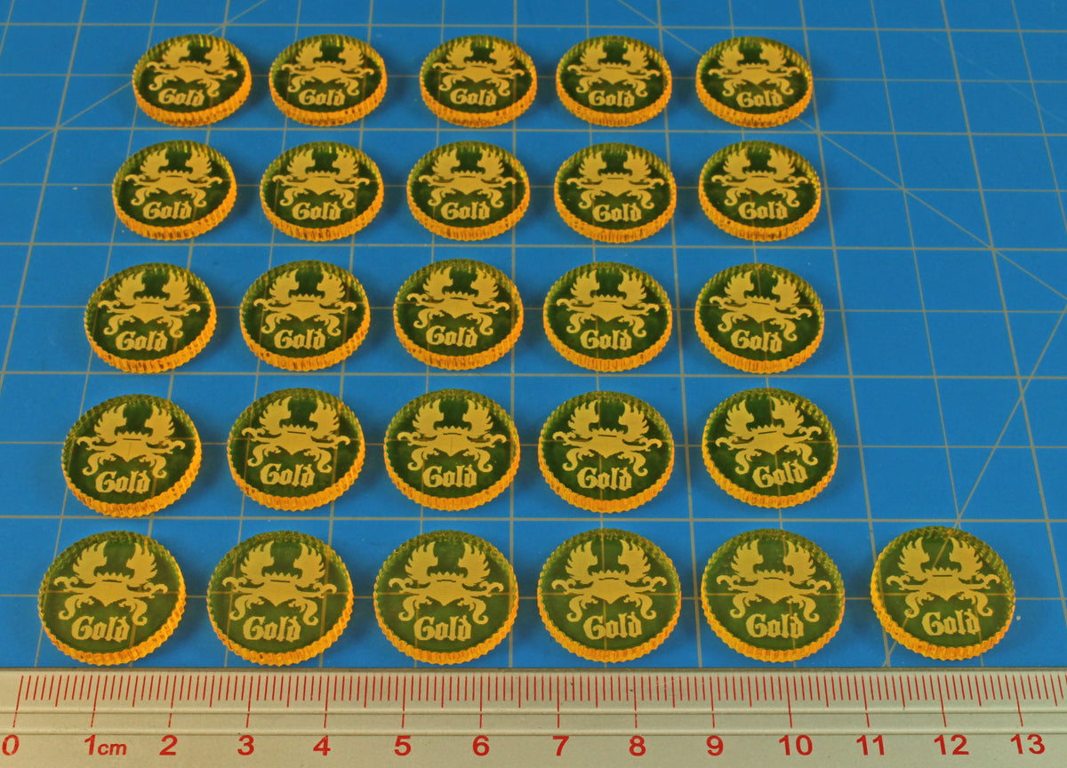 Thrones LCG Gold Coin Tokens Transparent Yellow 26