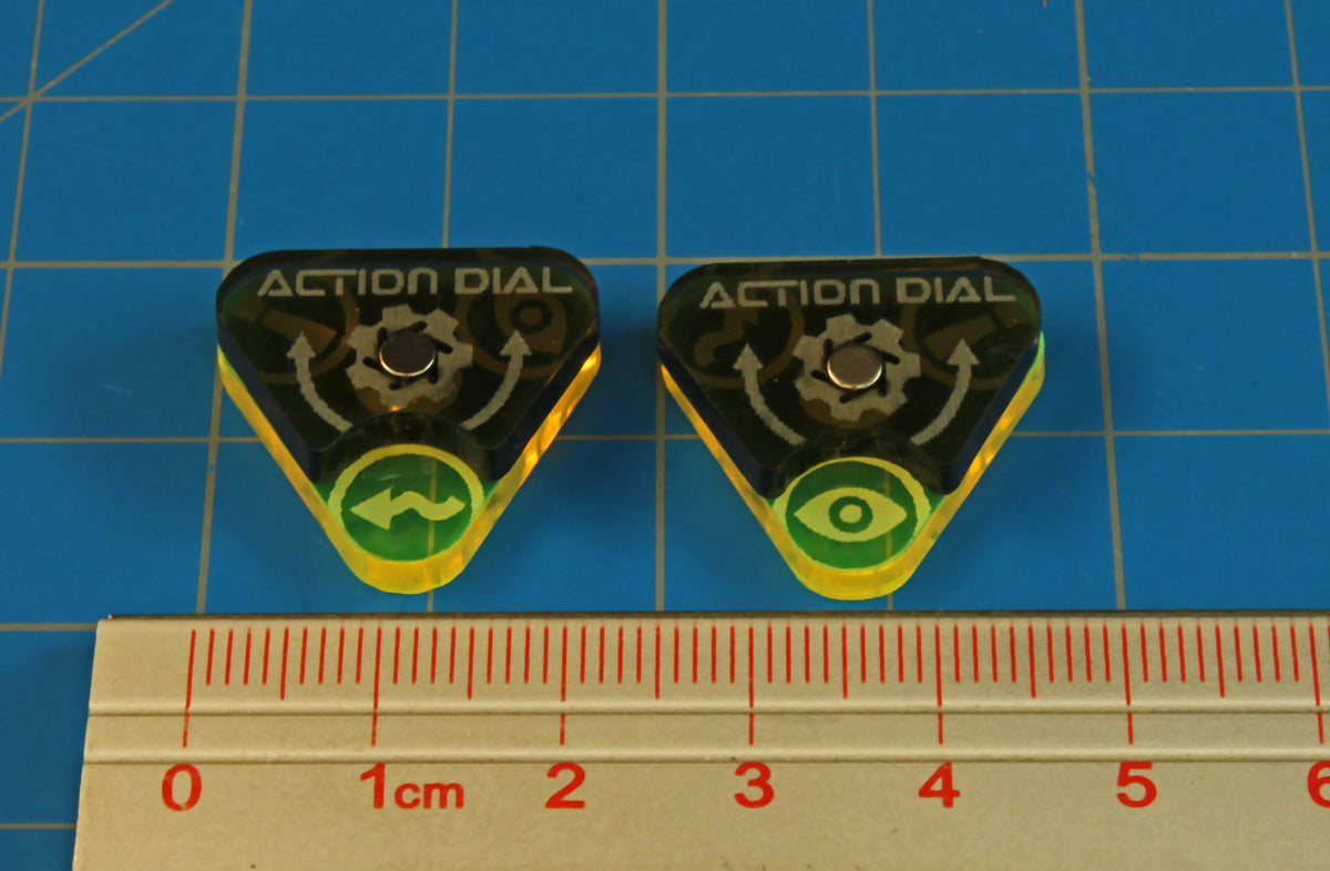Space Fighter Action Dials Fluorescent Yellow & Translucent Grey 2
