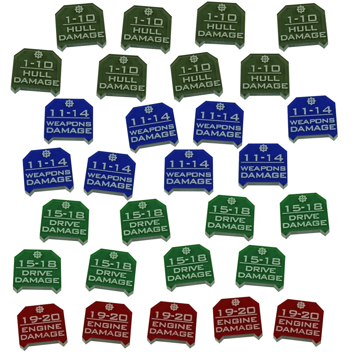 WZ Resurrection Vehicle Damage Token Set Multi-Color 29