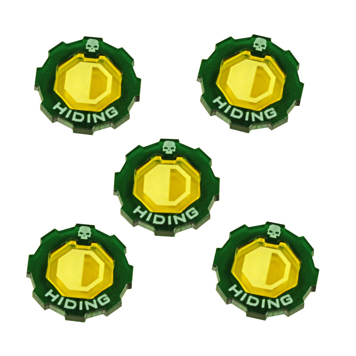 Armageddon Hiding Token Set Transparent Yellow & Translucent Green 5