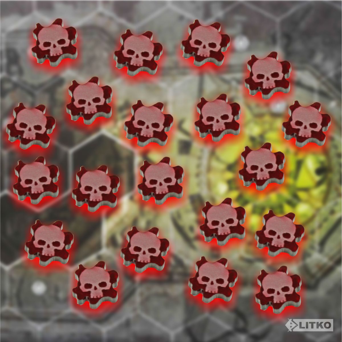 WHU Spire Mini Wound Tokens Translucent Red 15