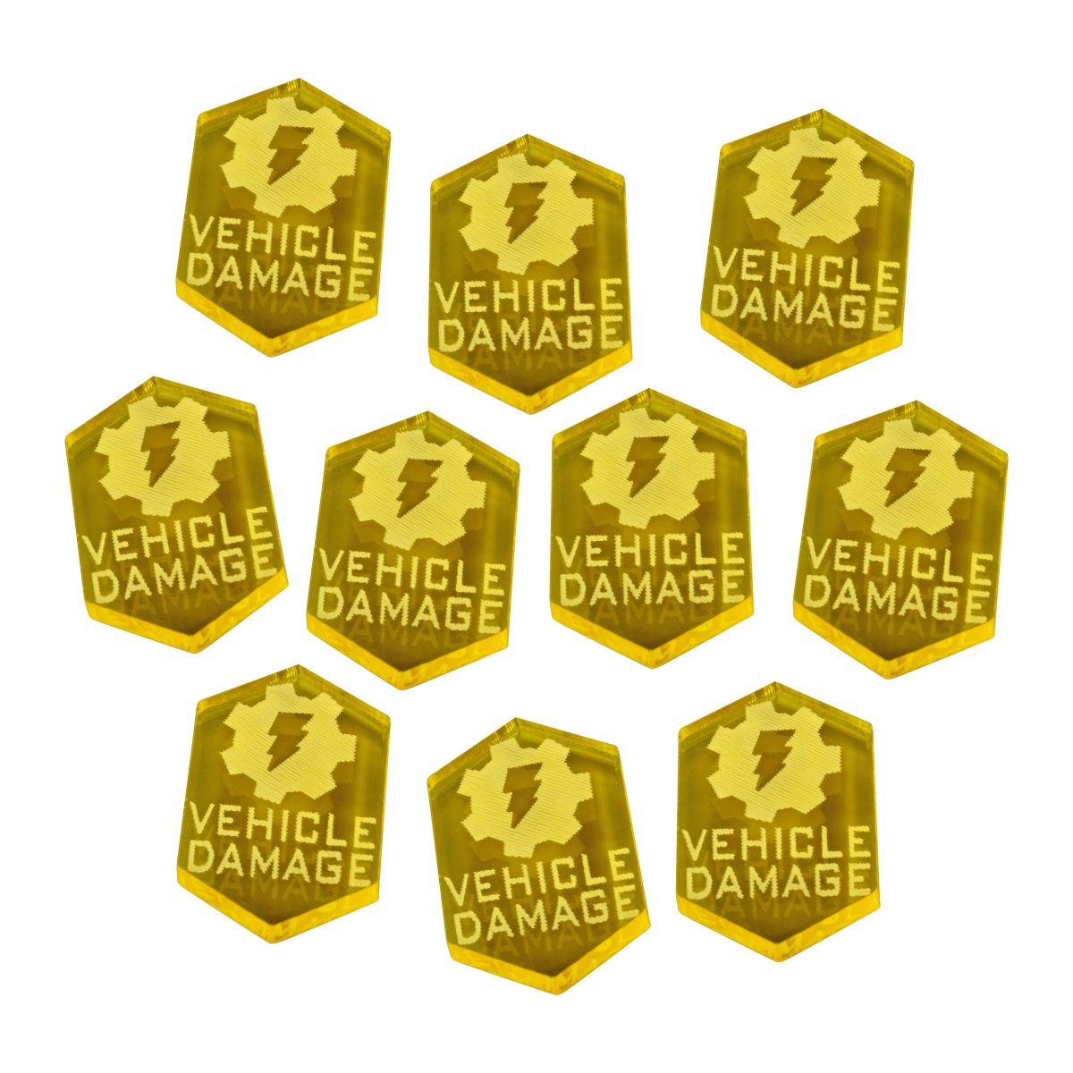 Vehicle Damage Tokens SW Legion Transparent Yellow 10