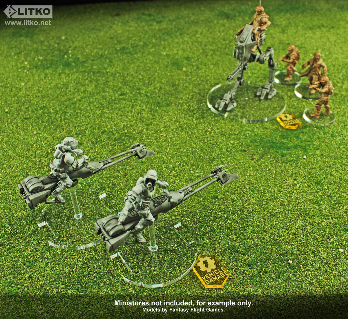 Vehicle Damage Tokens SW Legion Transparent Yellow 10