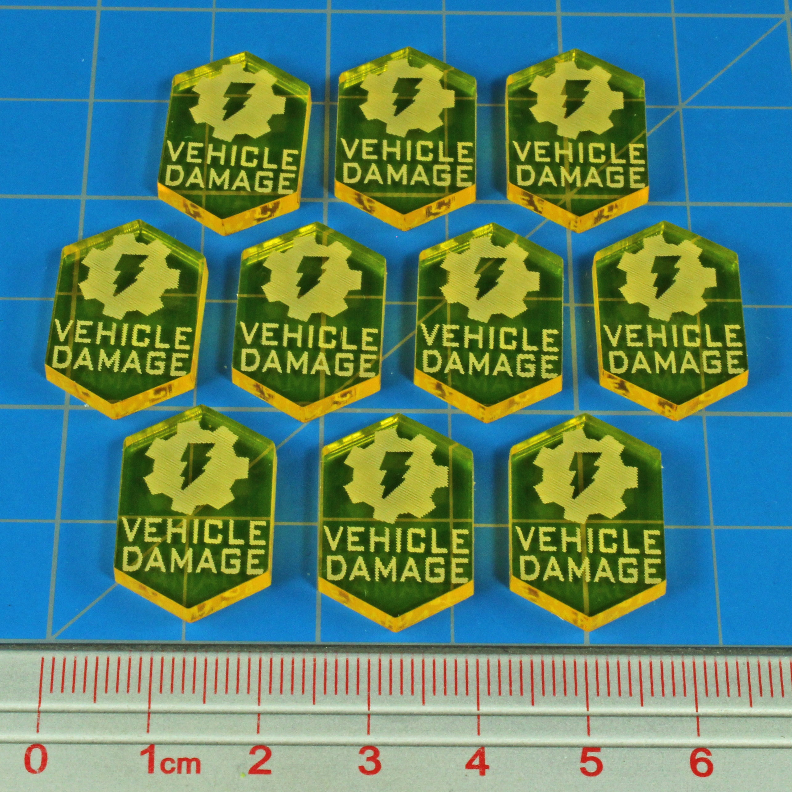 Vehicle Damage Tokens SW Legion Transparent Yellow 10