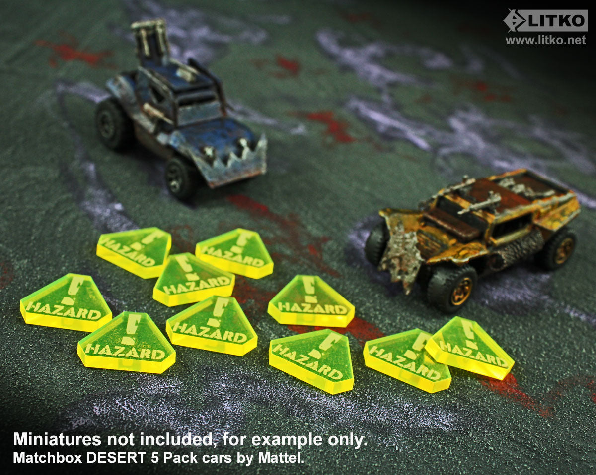 Gaslands Hazard Tokens Fluorescent Yellow 10
