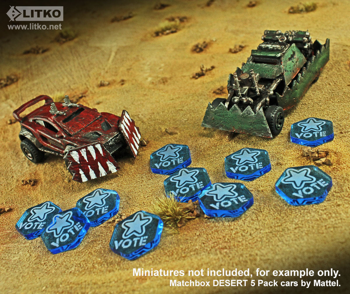 Gaslands Vote Tokens Fluorescent Blue 10