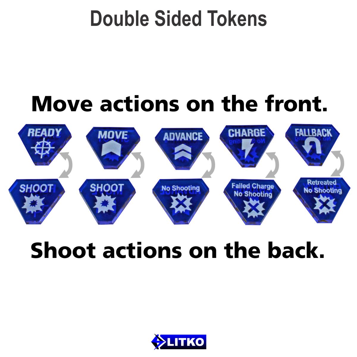 Combat Token Set WHKT Translucent Blue & Red 50