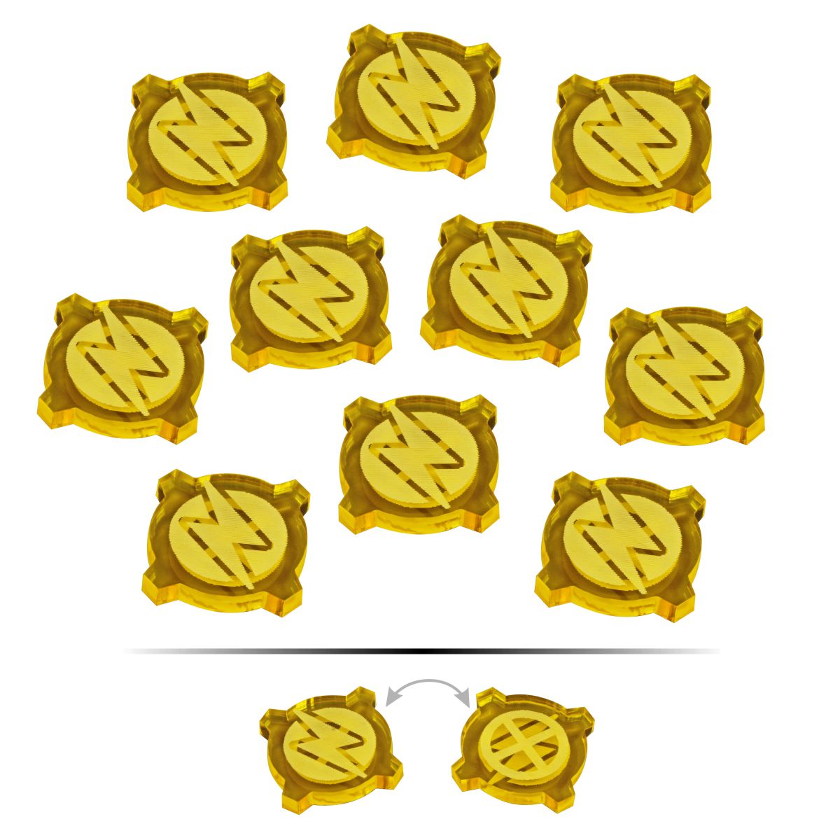 Space Fighter 2nd Ed Double-Sided Charge Tokens Transparent Yellow 10