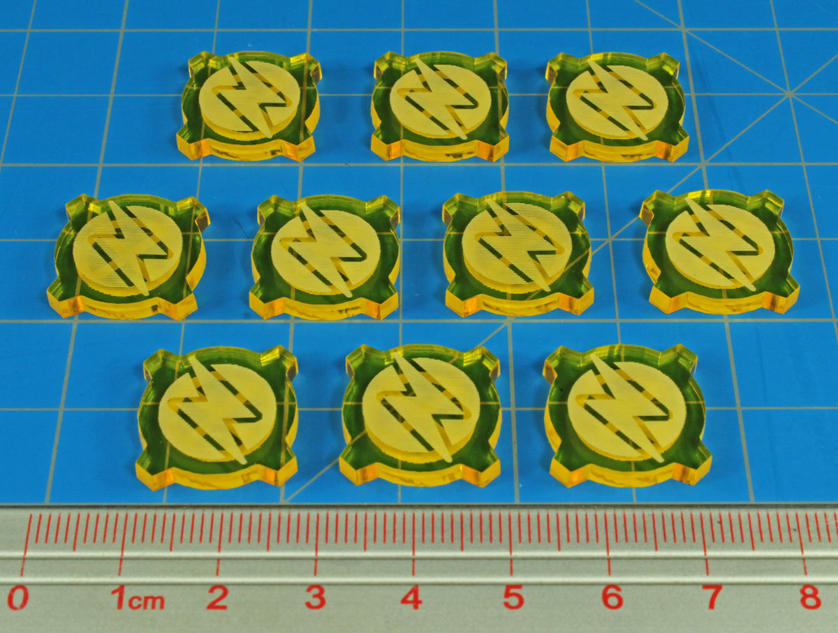 Space Fighter 2nd Ed Double-Sided Charge Tokens Transparent Yellow 10