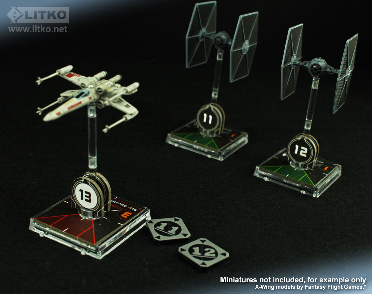 Space Fighter 2nd Ed Double-Sided Target Lock Token Set 11-20 Black 10