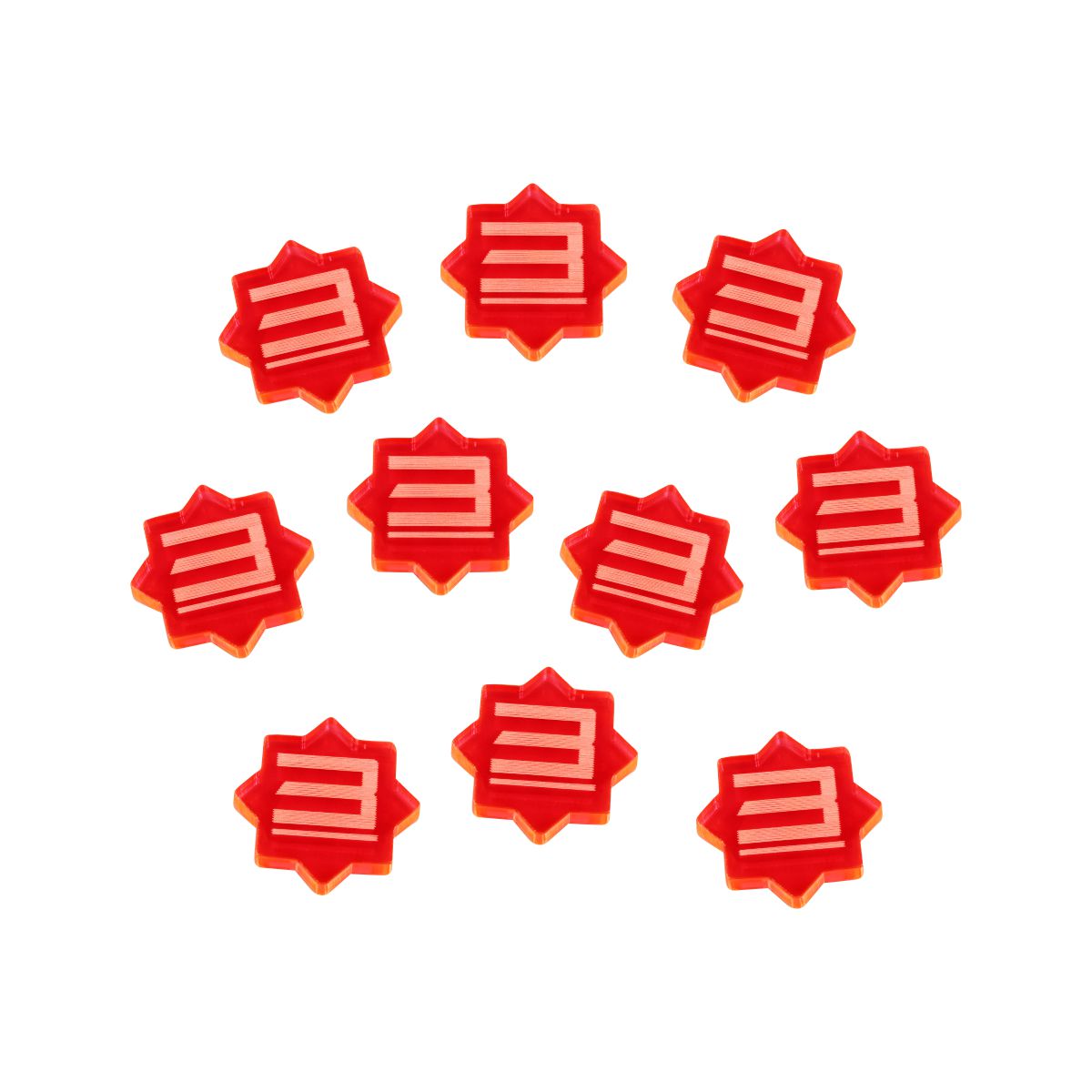 3-Damage Tokens Forged Key Card Game Fluorescent Pink 10